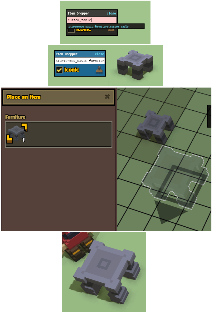 Adding items with SHED